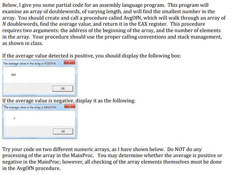 Solved Below I Give You Some Partial Code For An Assembly Chegg