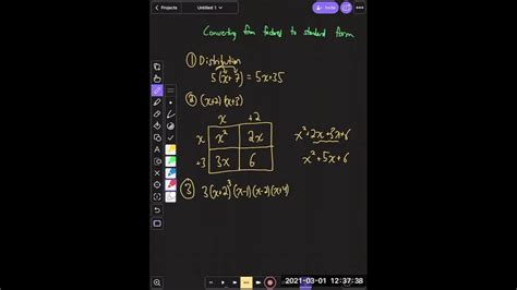 Factored To Standard Form For Polynomials Youtube