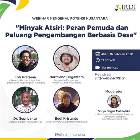 Webinar Atsiri Irdi Indonesia Erdi Pratama Mba