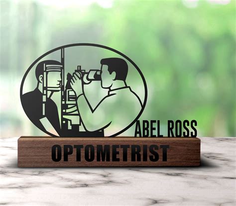 Custom Optometry T Desk Name Plate Wedge Personalized Optometrist