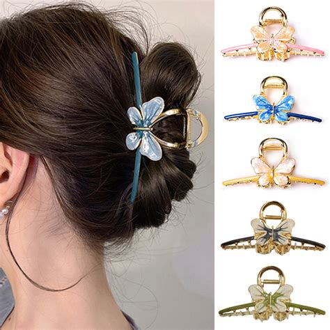 Badu Bg Нови дамски метални щипки за коса елегантни луксозни щипки за коса с пеперуди за момиче