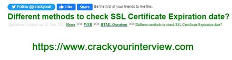 Different Methods To Check Ssl Certificate Expiration Date Ssl