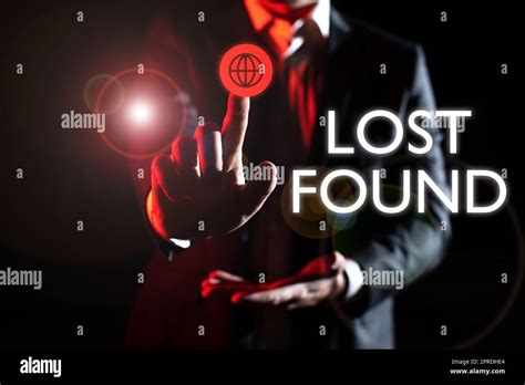 Sign Displaying Lost Found Concept Meaning Things That Are Left Behind