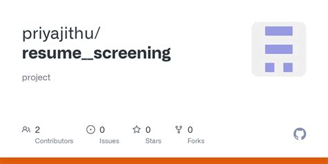 Github Priyajithuresumescreening Project