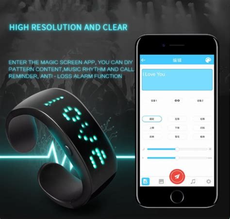 Editable Remote Control Led Bracelet Custom Display Animation Text Drawing