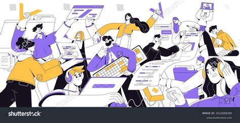 Teamwork Programming Outline Software Development Team Stock Vector Royalty Free 2522688385