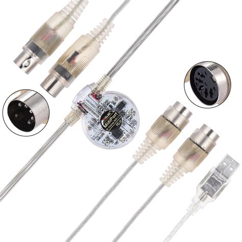 High Quality USB MIDI Interface Adapter Cable Cord Dual Pin Male To Dual Female MIDI Plugs