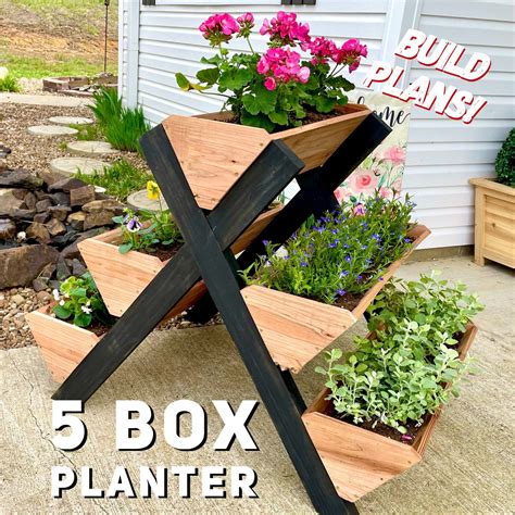 5 Box Tier Planter Plans Multi Tier Planter Fence Picket Planter