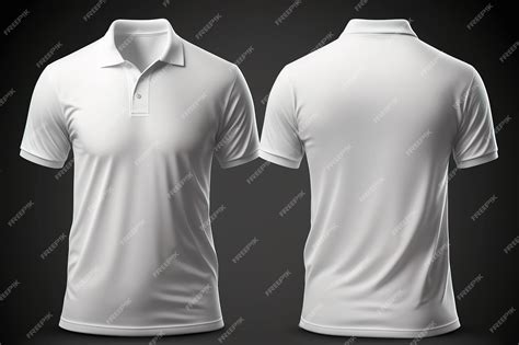 Premium Photo Blank White Polo Tshirt For Men Template