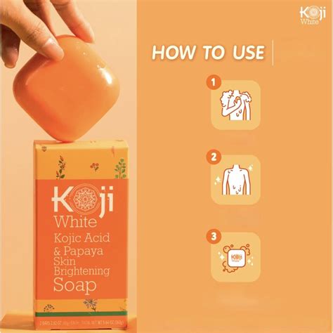 Koji White Kojic Acid And Papaya Soap Hyaluronic Acid 2 Savons