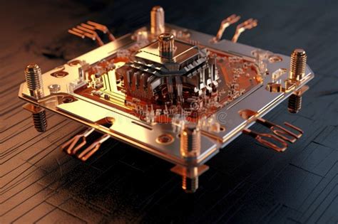 Futuristic Bionic Neural Chip On A Circuit Board Stock Illustration Illustration Of Futurism