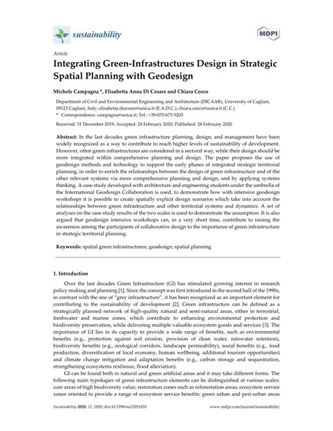 Pdf Integrating Green Infrastructures Design In Strategic Spatial Planning With Geodesign
