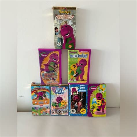 Barney Media Bundle Of 7 Vintage Barney Vhs 992204 Classic