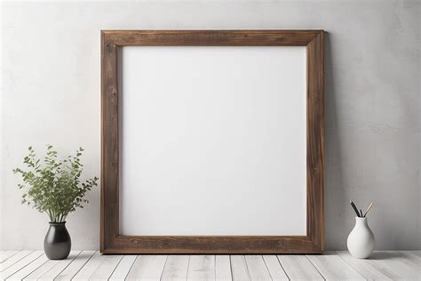 Alphanumeric Code Wall Mockup With Blank White Canvas Premium Ai