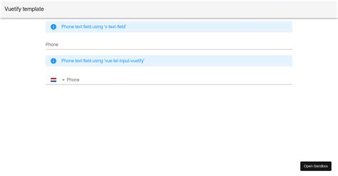 Vue Tel Input Vuetify Demo Forked Codesandbox