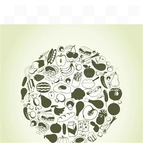 以球形形式的食品矢量图模板免费下载 eps格式 1500像素 编号38321567 千图网
