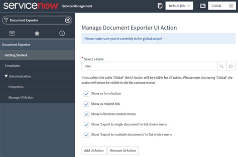 Manage Ui Action