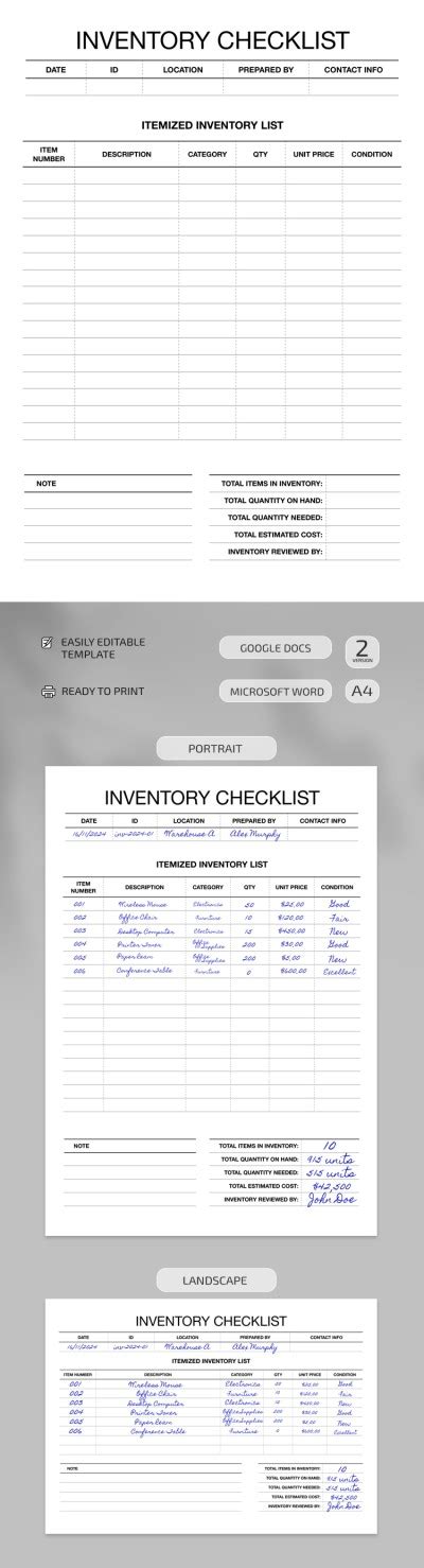 Free Inventory Checklist Template In Google Docs And Microsoft Word Thegoodocs Com