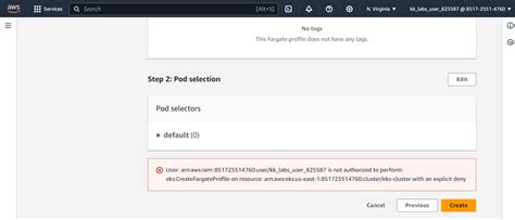 Unable To Create Eks Fargate Profiles Or Eks Node Groups In AWS Sandbox AWS KodeKloud