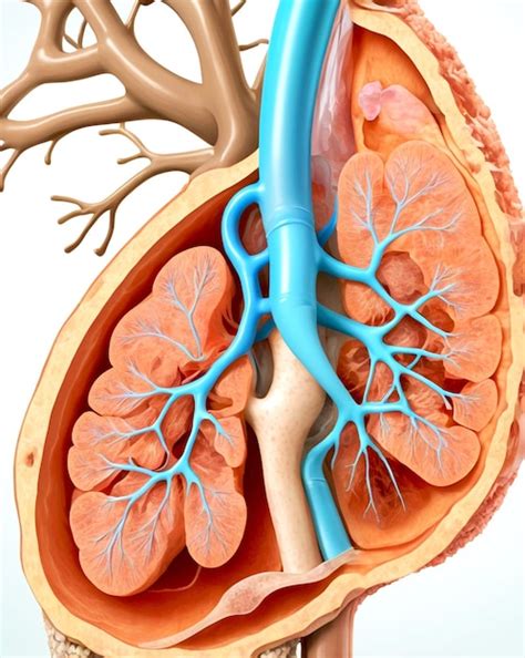 Una Sección Transversal De Un Pulmón Imagen Premium Generada Con Ia