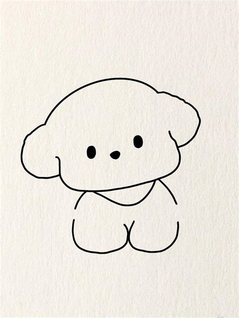 小狗简笔画可爱小图案3 6岁怎么画简单（漂亮16张） 简笔画图片大全