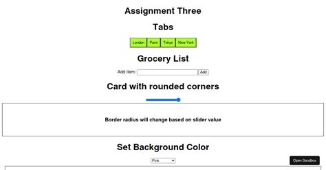 Assignment Three Neogcamp Codesandbox