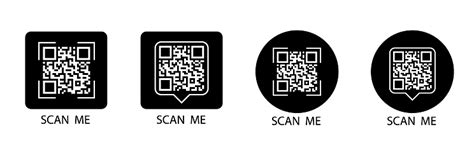 Qr 코드 세트 나를 스캔하십시오 Qr 코드 아이콘을 스캔하십시오 텍스트가 있는 Qr 코드용 프레임 템플릿 나를 스캔하십시오 벡터 일러스트 레이 션 Brand Name