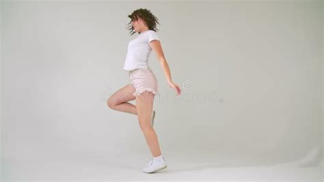 Girl In Short Shorts Dancing Stock Video Video Of Portrait