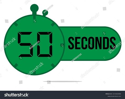 50 Seconds Timer Clock Digital Timer Stock Vector Royalty Free 2233420499 Shutterstock