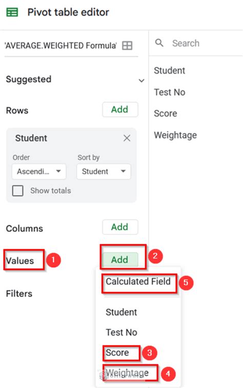 Calculate Weighted Average Using Pivot Table In Google Sheets