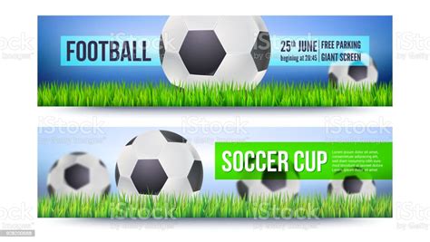 축구 또는 축구 게임 대회 선수권 대회 배너 녹색 잔디에 볼을 연주와 함께 배경 막입니다 포스터와 초대장을 위한 템플릿입니다 축구 또는 축구 대회에 대 한 3d 그림 로고에