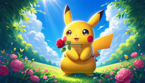 Pikachu Pokemon Grass Meadow Gorgeous By Zenonis On Deviantart
