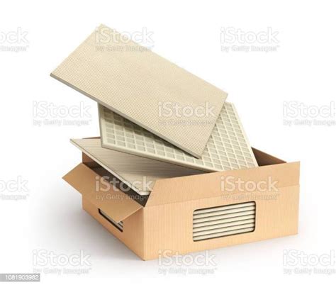 흰색에 타일 격리의 패키지입니다 3 차원 일러스트 레이 션 컷아웃에 대한 스톡 사진 및 기타 이미지 컷아웃 타일 타일 바닥 Istock