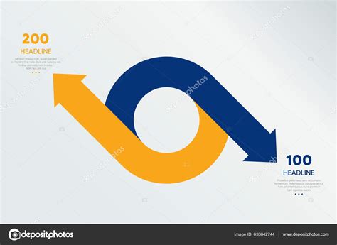 Arrow Infographic Scheme Chart Circle Divided Two Arrows Stock Vector