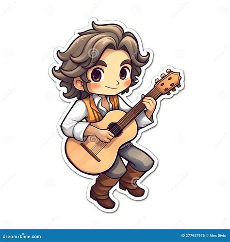 Sticker Of A Happy Bard Stock Illustration Illustration Of Sticker
