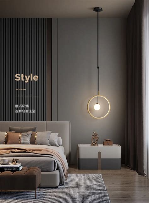现代轻奢卧室床头吊灯简约客厅背景墙小吊灯创意个性北欧极简灯具 天猫 花瓣网