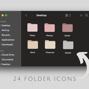 Desktop Folder Icons Pink Nude Gray Mac Windows PC Minimal INSTANT DOWNLOAD Mac