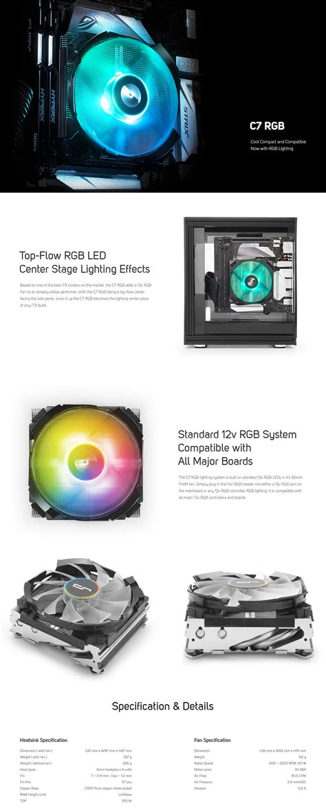 Buy Cryorig C7 Rgb Compact Top Flow Cpu Cooler [cr C7rgb] Pc Case