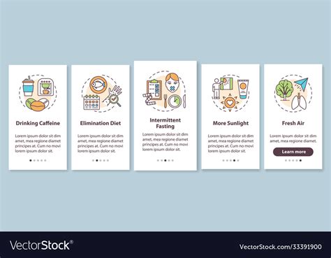 Biohacking Tips Onboarding Mobile App Page Screen Vector Image