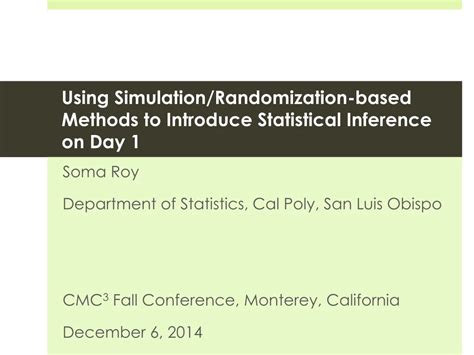 Ppt Introduction To Statistical Inference Using Simulation Methods