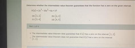 Solved Determine Whether The Intermediate Value Theorem