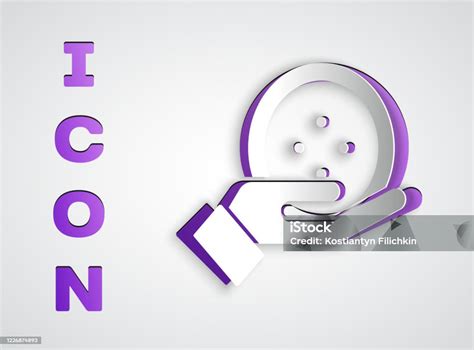 회색 배경에 격리 된 옷 아이콘용 종이 컷 바느질 버튼 의류 버튼 종이 아트 스타일입니다 벡터 일러스트레이션 3차원 형태에 대한 스톡 벡터 아트 및 기타 이미지 Istock