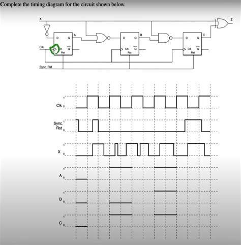 Complete The Timing Diagram For The Circuit Shown Below Complete The Timing Diagram For The