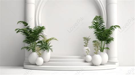 정교한 배경에 흰색 식물 스탠드의 놀라운 3d 렌더링 3d 식물 배경 제품 디스플레이 배경 정교 배경 이미지 Hd 3d 식물 제품 디스플레이 정교 배경 사진 무료
