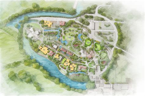 Ai总平面图：a Colored Master Plan For Park Design Aigc图片