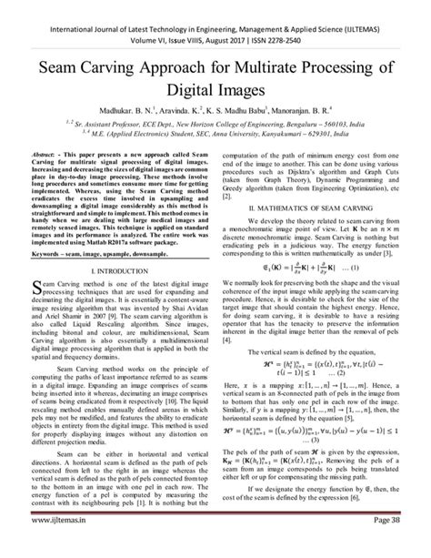 seam carving approach for multirate processing of digital images pdf