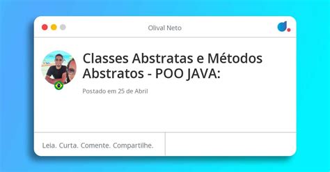 Classes Abstratas E Métodos Abstratos Poo Java