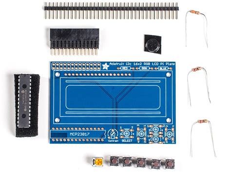 Adafruit Blueandwhite 16x2 Lcdtastatursæt Til Raspberry Pi Opencircuit
