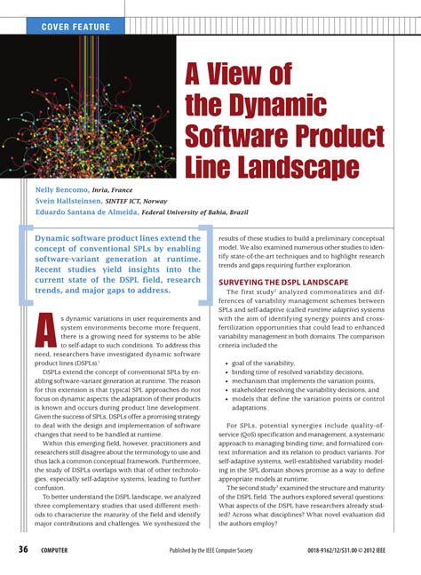 Pdf A View Of The Dynamic Software Product Line Landscape