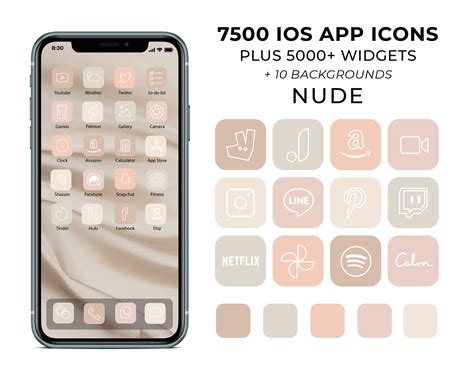 Ios App Icons Nude Aesthetic App Icons Nude Ios Etsy UK